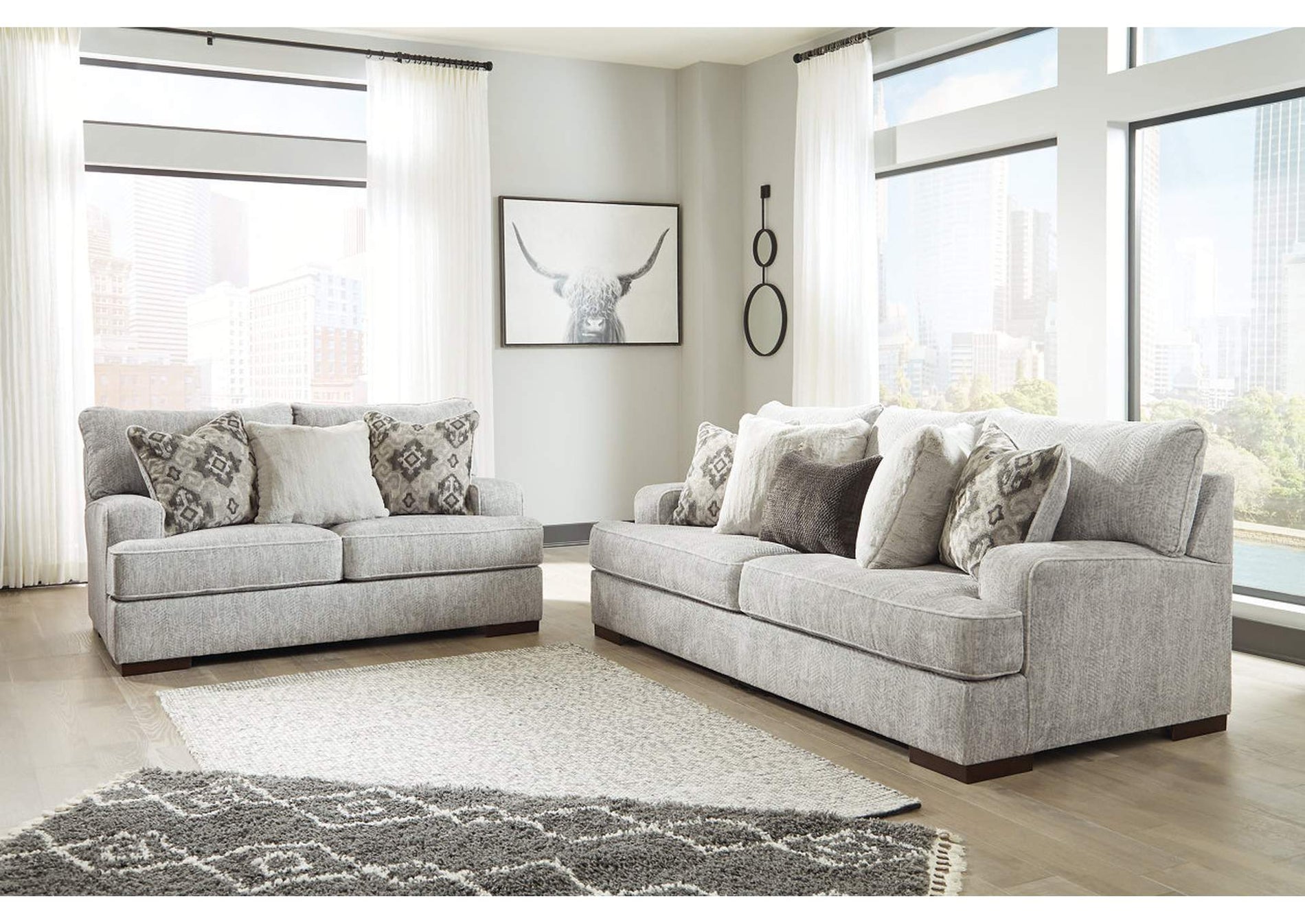 Mercado Sofa Loveseat Chair and Ottoman Ashley Furniture Brunei